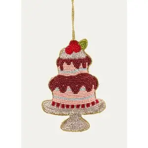 SUDHA PENNATHUR Beaded Birthday Cake Christmas Ornat