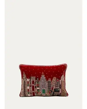 SUDHA PENNATHUR Embellished Velvet Pillow - Red Multi