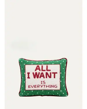SUDHA PENNATHUR All I Want Is Everything Beaded Pillow - Multi