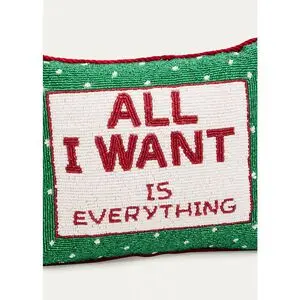 SUDHA PENNATHUR All I Want Is Everything Beaded Pillow