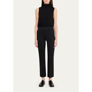Max Mara Cotton-stretch Slim-leg Ankle Pants