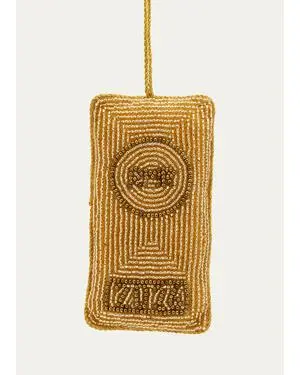 SUDHA PENNATHUR Beaded Gold Bar Christmas Ornat - Yellow Multi