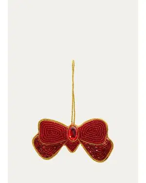SUDHA PENNATHUR Beaded Bow Ornat - Red Multi