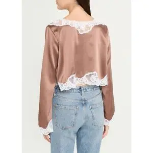 LoveShackFancy Elarine Lace-trim Cropped Top