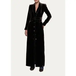 L'Agence Raini Velvet Shawl-collar Maxi Coat