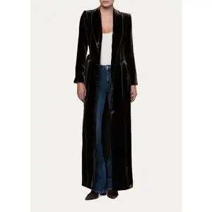 L'Agence Raini Velvet Shawl-collar Maxi Coat