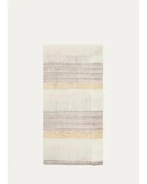 KIM SEYBERT Broad Stripe Embroidered Napkin - Grey Multi