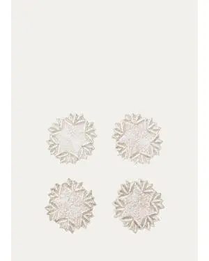KIM SEYBERT Winter Lace Beaded Coasters, Set Of 4