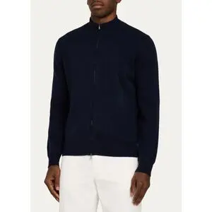 Fioroni Cashmere Sport Stitch Full-zip Bomber Cardigan