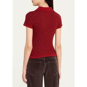Guest In Residence Cashmere Waffle-stitched Shrunken Polo Sweater