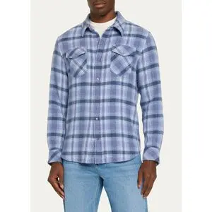 GOD'S TRUE CASHMERE Plaid Cashmere Shirt - Denim