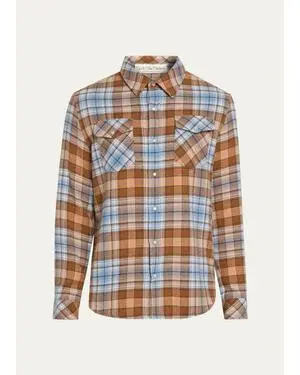 GOD'S TRUE CASHMERE Plaid Cashmere Shirt - Umber