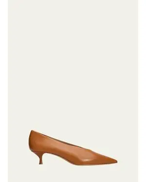 Le Monde Beryl 25mm Leather Kitten-heel Pumps