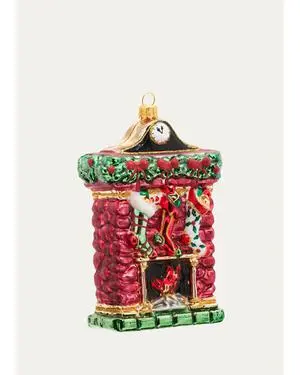 JOHN HURAS Glass Fireplace Ornat - Red