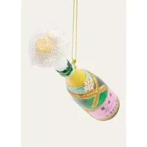 CODY FOSTER & CO Champagne Bottle Glass Ornat
