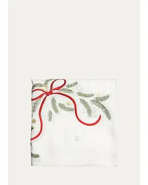 KIM SEYBERT Merry And Bright Embroidered Napkin - Red Multi