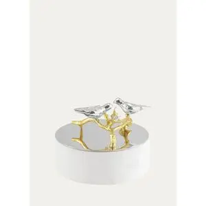 Michael Aram Lovebirds Silver & Gold Trinket Box