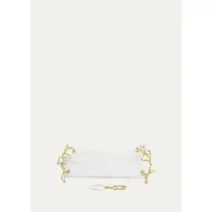 Michael Aram Lovebirds Silver & Gold Chesseboard With Knife