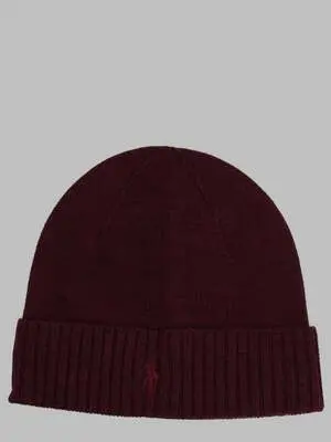 Polo Ralph Lauren Logo Wool Beanie - Bordeaux