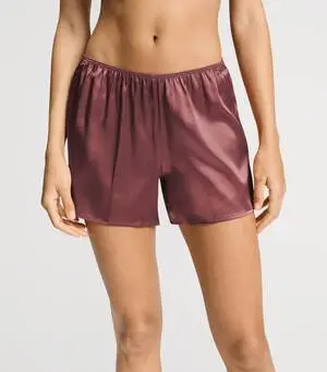 Hanro Silk Grand Central Pyjama Shorts - Red