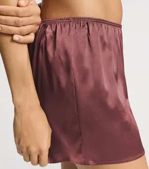 Hanro Silk Grand Central Pyjama Shorts - Red
