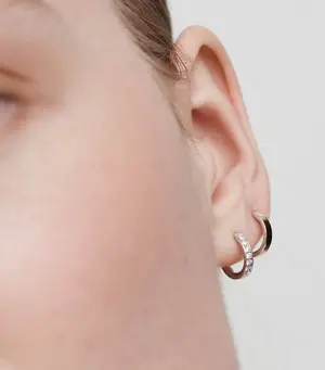 Monica Vinader Sterling And Diamond Essentials Huggie Earrings