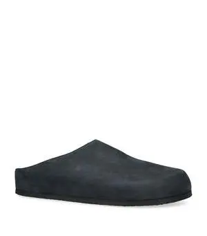Studio Nicholson Nubuck Suede Slip-on Clogs - Blue