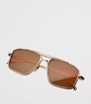 JACQUES MARIE MAGE Titanium Earl Aviator Sunglasses