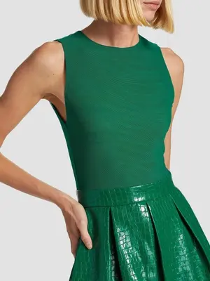 Alice + Olivia Chara Croc-embossed Minidress