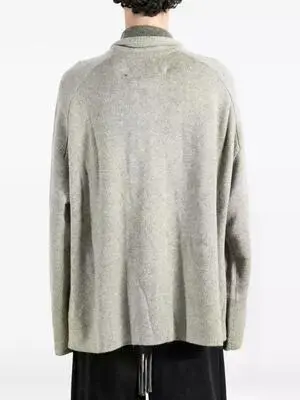 ZIGGY CHEN Fringed-scarf Wool Cardigan