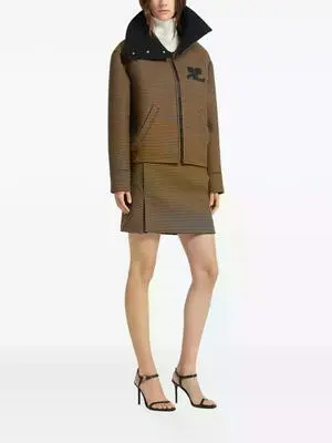 COURREGES Houndstooth High-collar Jacket