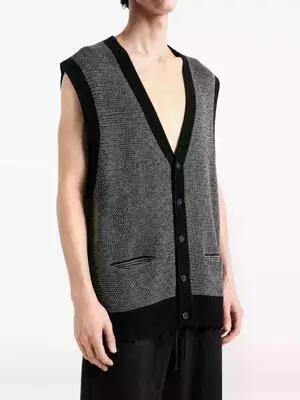 ZIGGY CHEN Button-up Knitted Sleeveless Cardigan