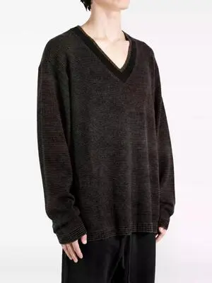ZIGGY CHEN V-neck Sweater - Brown