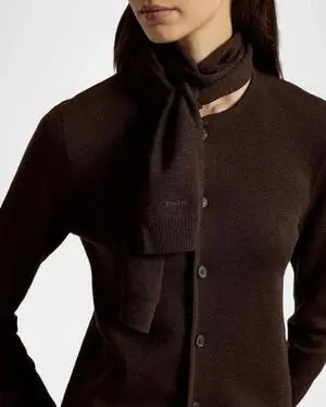 Polo Ralph Lauren Tie-scarf Wool Cardigan - Deep Choco