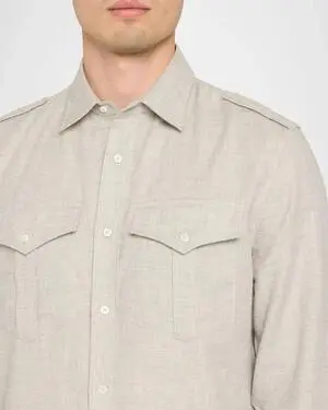 Brunello Cucinelli Apos;s Cashmere Utility Shirt - C2425 Navy