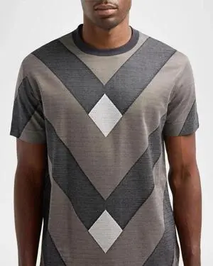 Emporio Armani Apos;s Geometric-print Jersey Crewneck T-shirt - Multi