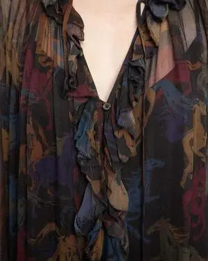 Zadig&Voltaire Ralicel Mousseline Horse-print Maxi Dress - Dark Choco