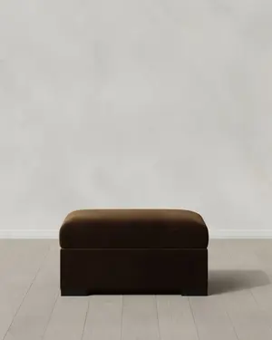 Quince Stillman Ottoman In Performance Velvet - Java