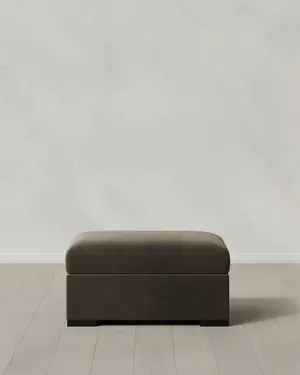 Quince Stillman Ottoman In Performance Velvet Sable