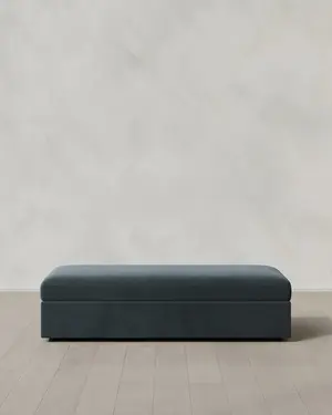 Quince Sierra Coffee Ottoman In Performance Velvet Pine