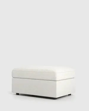 Quince Sierra Ottoman In Performance Boucle - Fern