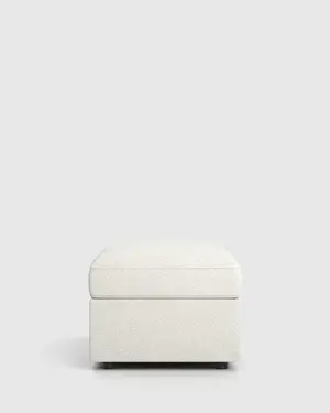 Quince Sierra Ottoman In Performance Boucle - Fern