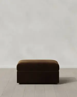 Quince Sierra Ottoman In Performance Velvet - Java