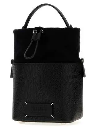 MAISON MARGIELA Leather And Fabric Small 5ac Bucket Bag - Black
