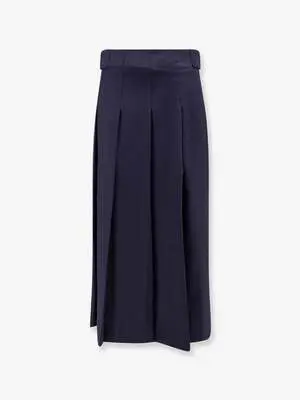 SEMICOUTURE Tempest Skirt In A Viscose And Virgin Wool Blend - Blue
