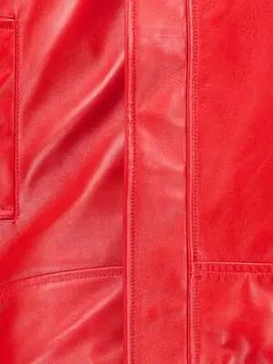 Balenciaga Arrotondato Leather Jacket With Engraved Lettering Logo On The Front