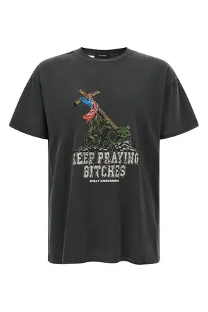 WILLY CHAVARRIA Keep Praying Bitches' T-shirt - Black