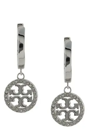 Tory Burch Miller Pavé Earrings - Silver