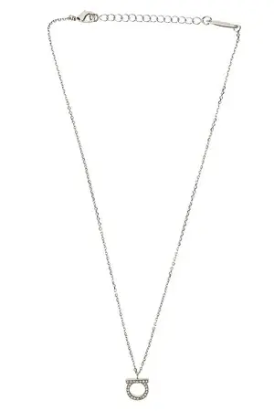 FERRAGAMO Gancini Strass' Necklace - Silver