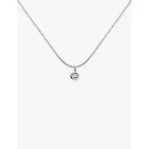 Monica Vinader Oval Sterling- And Lab Grown Diamond Necklace - Silver